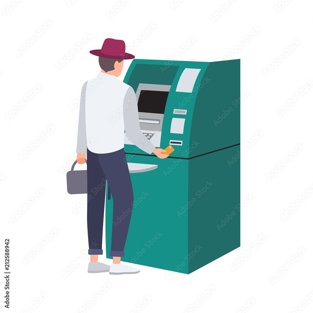 Person At Atm Machine