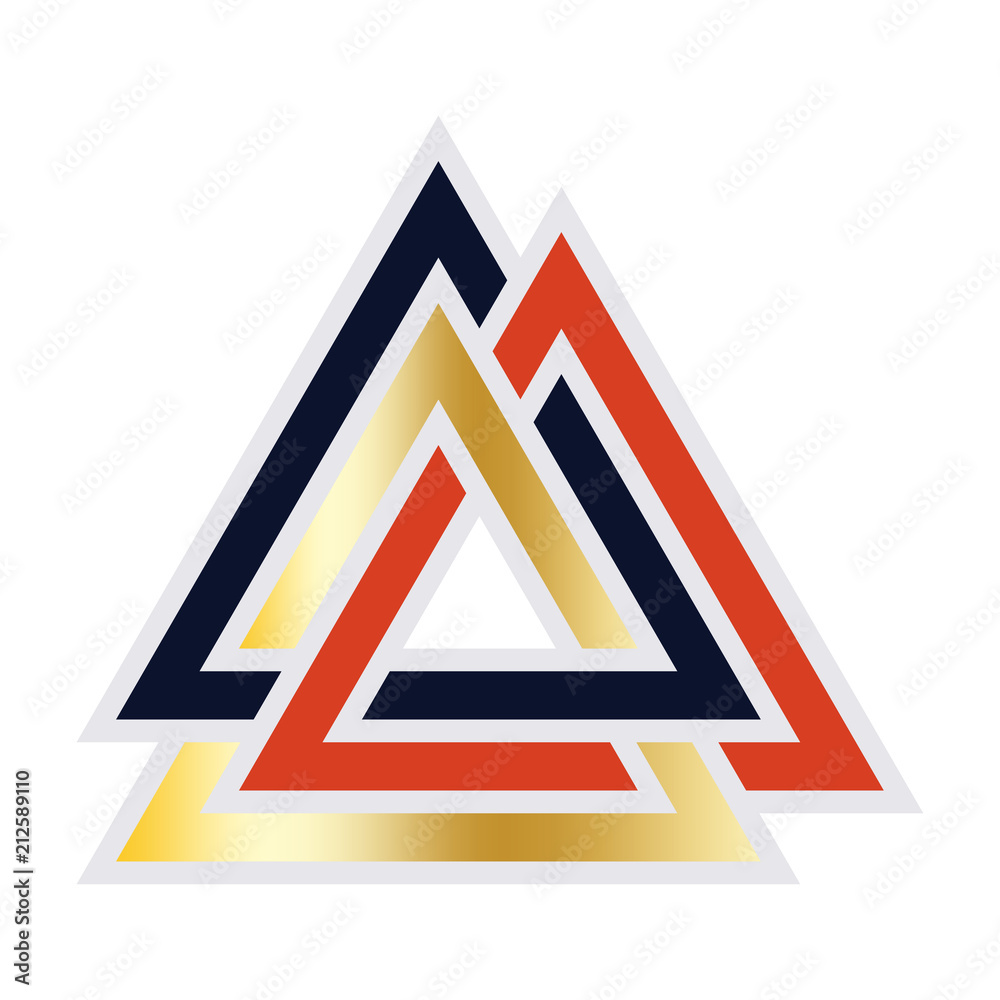 Viking Valknut rune made in Germanic people colors. Stock Vector ...