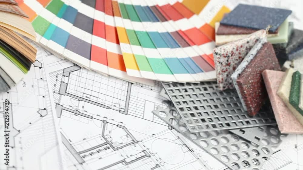 color samples of architectural materials, plastics, and architectural ...
