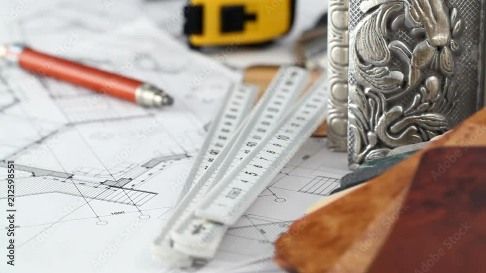 color samples of architectural materials - plastics, metric folding ...