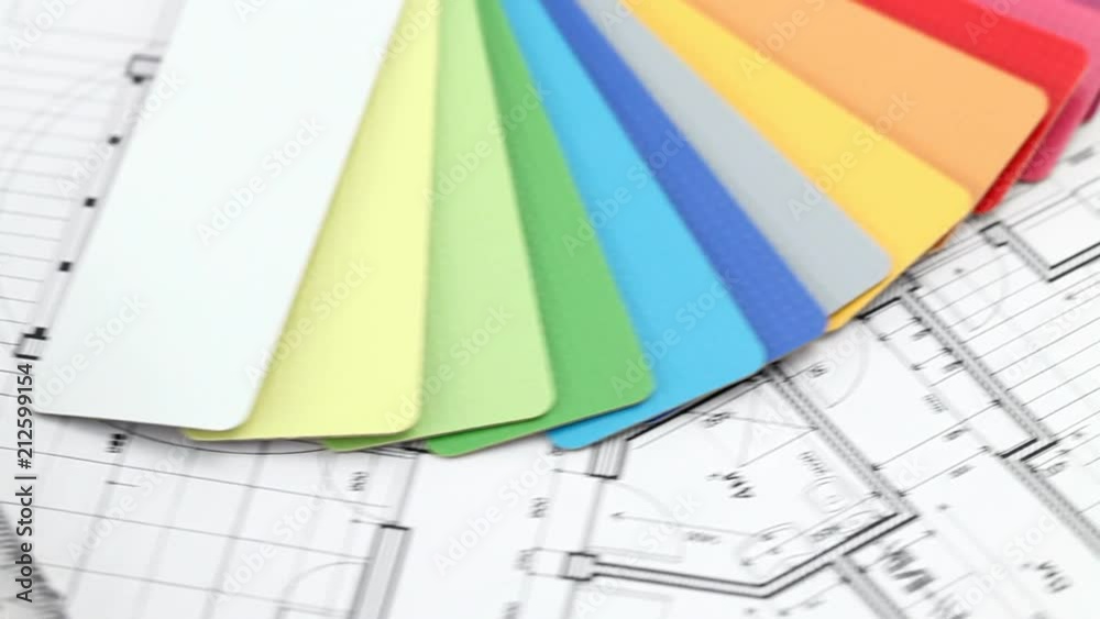 color samples of architectural materials - plastics, metric folding ...