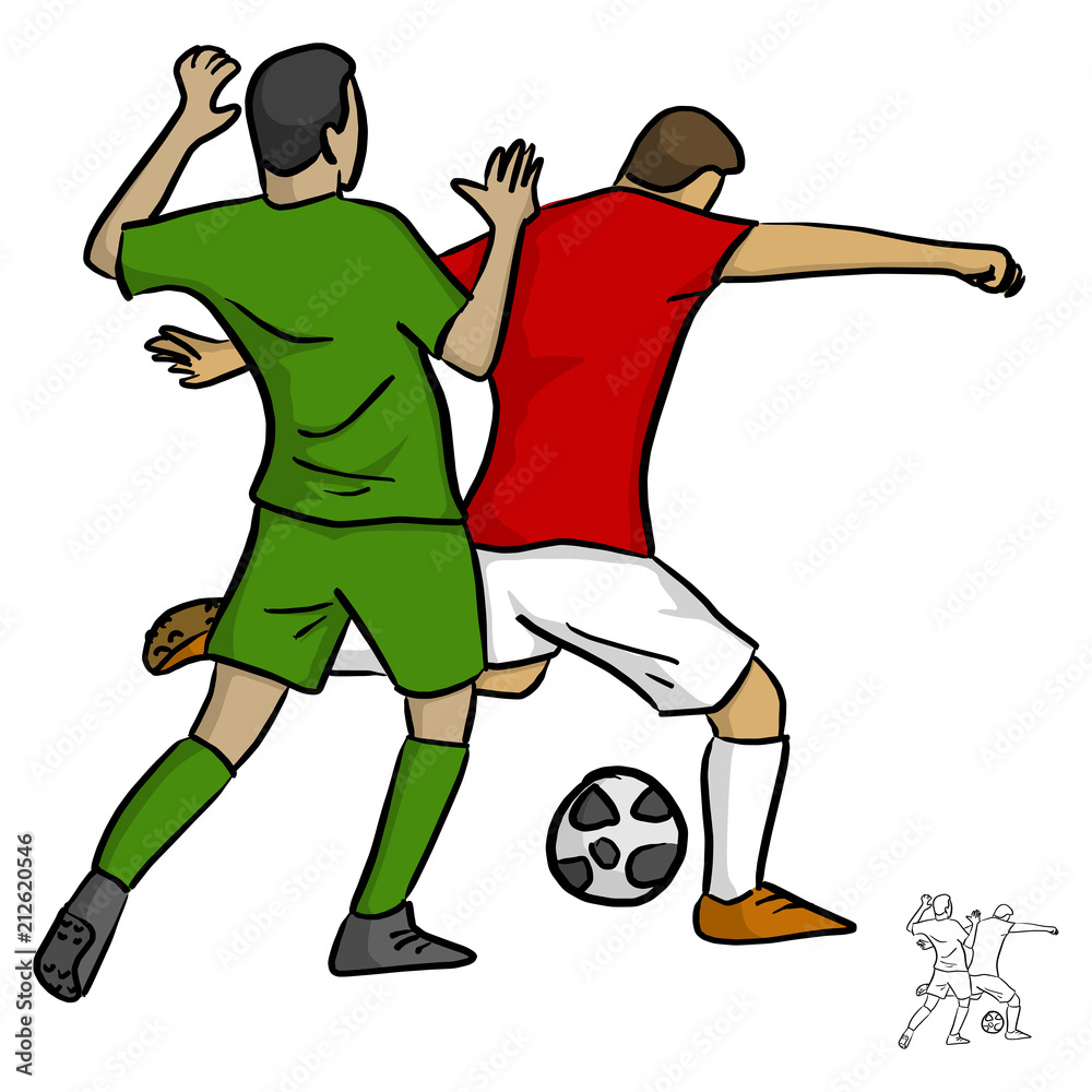 Two Football Players Clipart