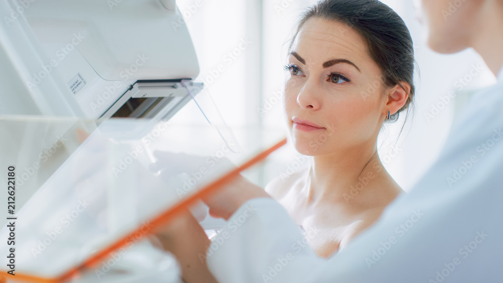In the Hospital, Portrait Shot of Topless Female Patient Undergoing ...