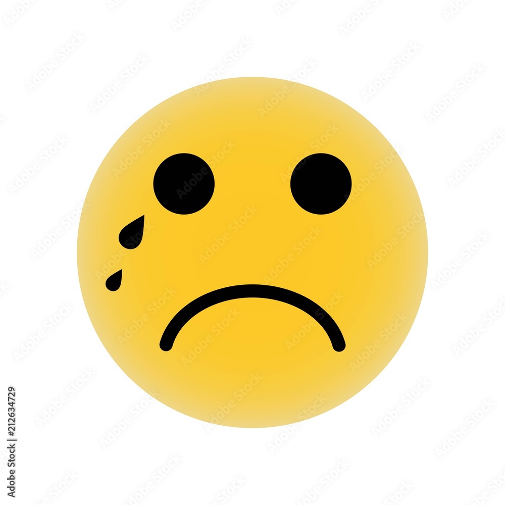 Crying emoticon rounded square face icon vector icon. Simple element ...