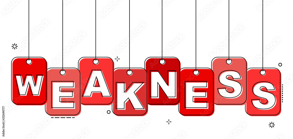 red flat line tag weakness Stock Vector | Adobe Stock