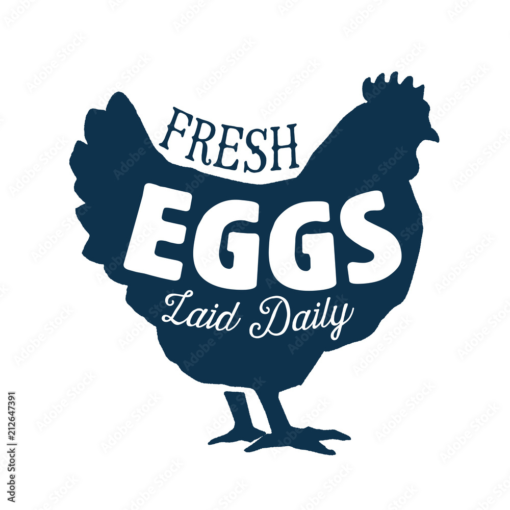 Vintage Style Clip Art - Fresh Eggs Laid Daily Sign - Vector EPS10 ...