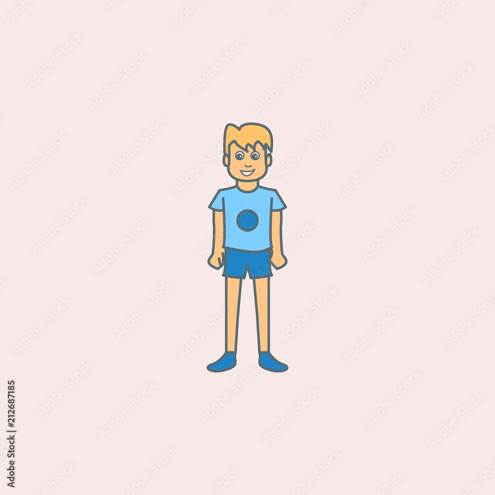 the boy's first childhood period field outline icon. Element of ...