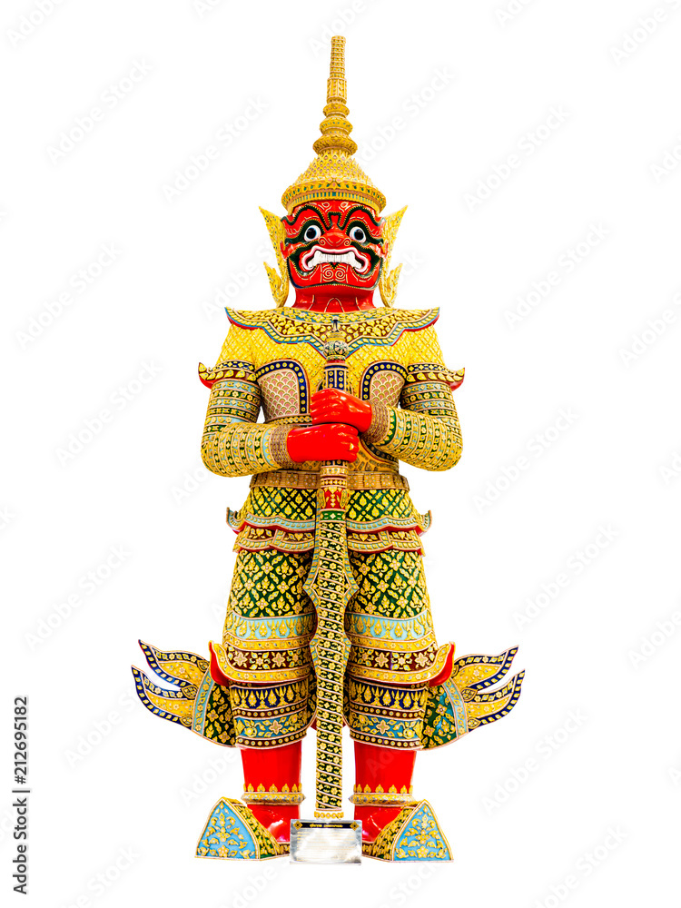 A huge giant statue from Thai culture at Suvarnabhumi airport, Bangkok ...