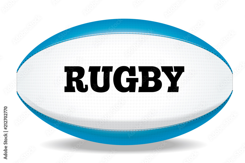 Rugby ball (official ball white) | Illustration of rugby ball (sideways ...