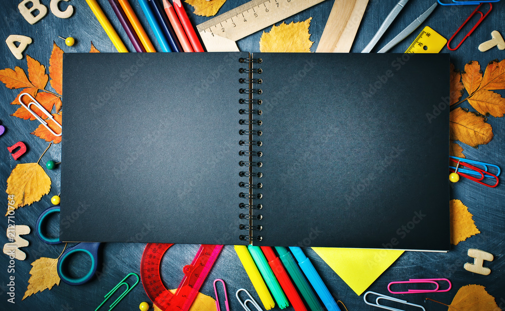 High School Supplies Background