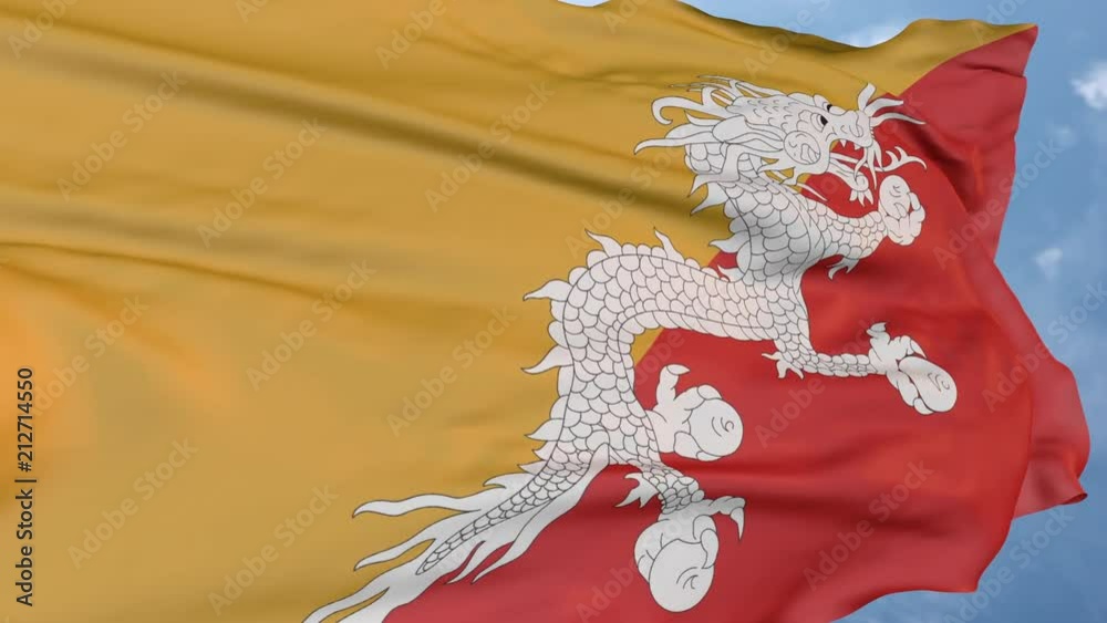 Flag of Bhutan, logo of the state symbol Stock Video | Adobe Stock