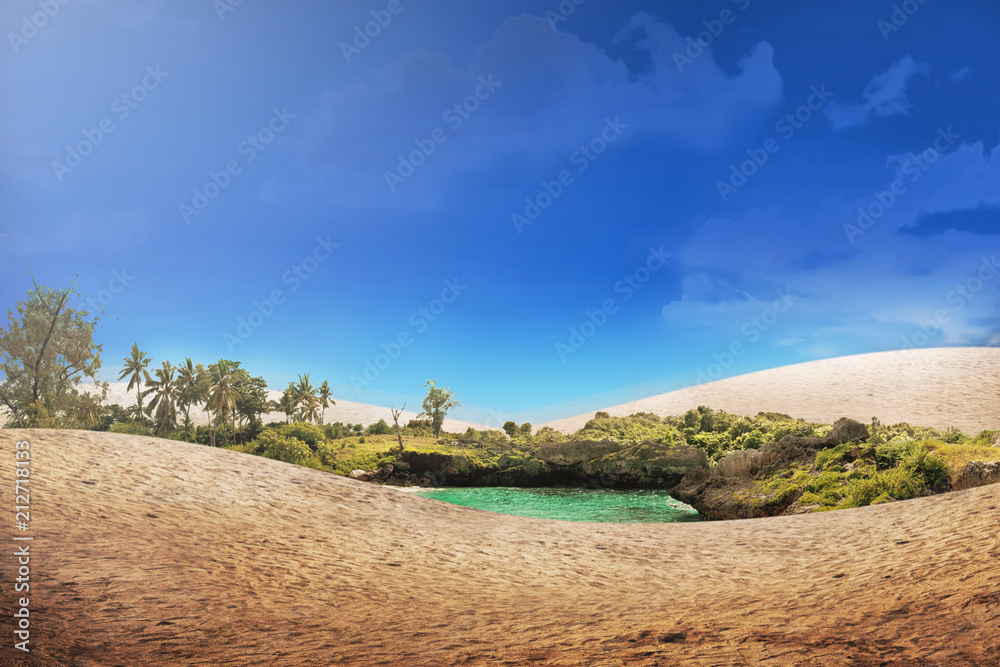 Beautiful oasis in the desert Stock Photo | Adobe Stock