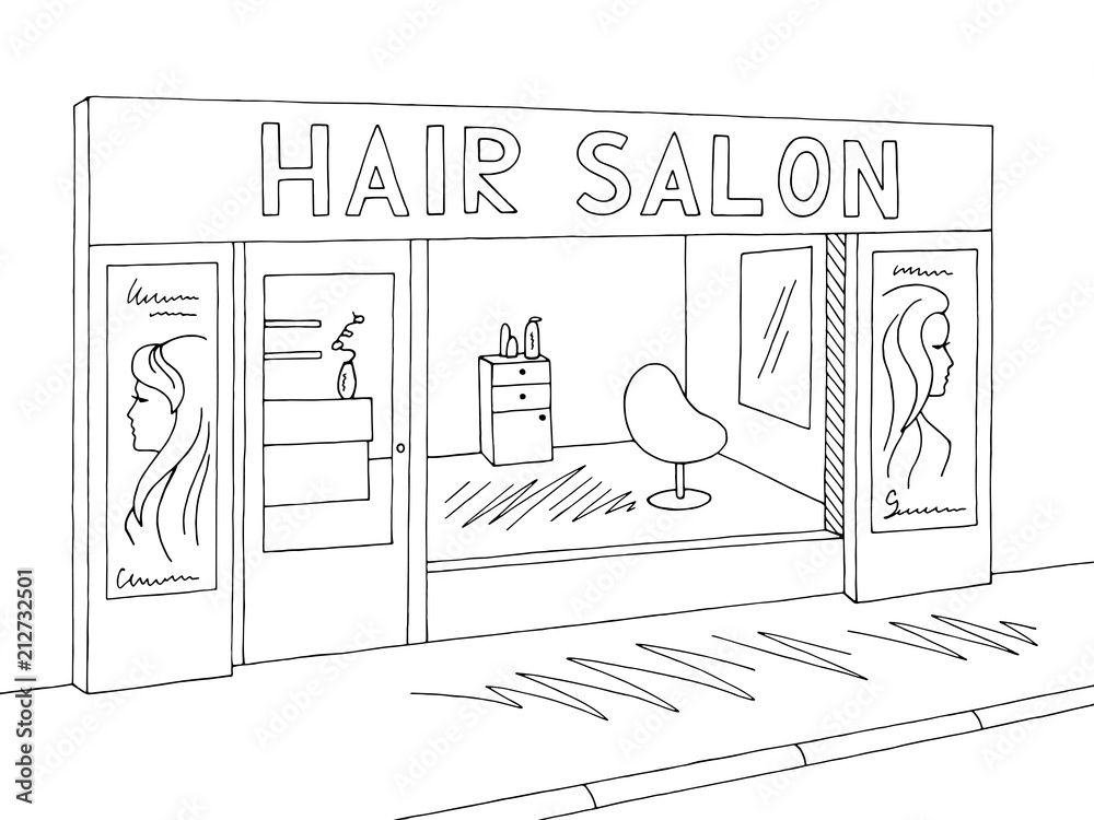 Black And White Hair Salon Clip Art