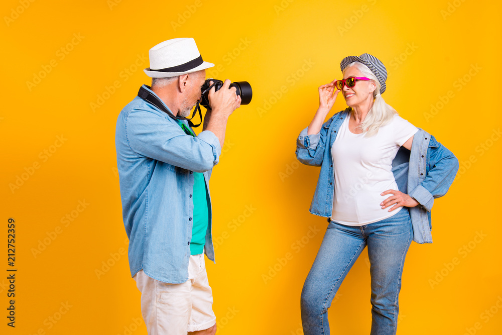 Paparazzi photo shooting studio posing profession concept. Portrait of ...
