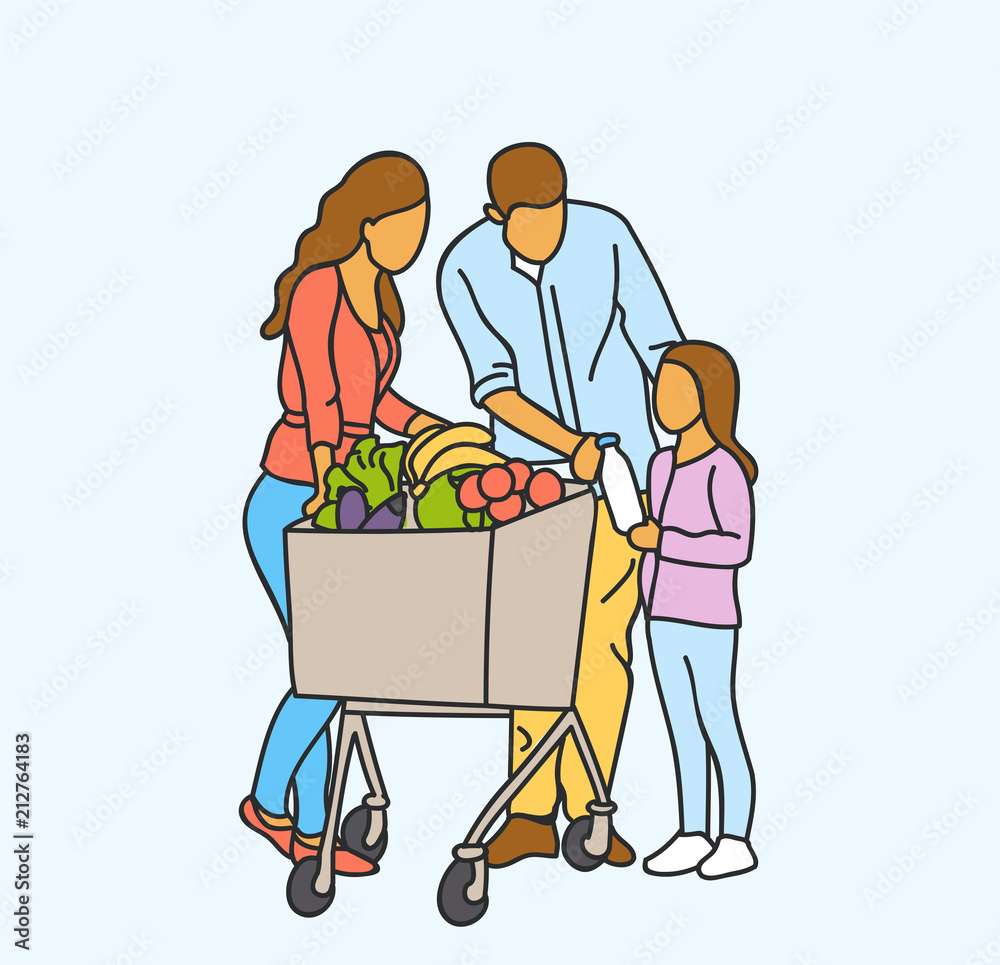 Buying Groceries Clipart