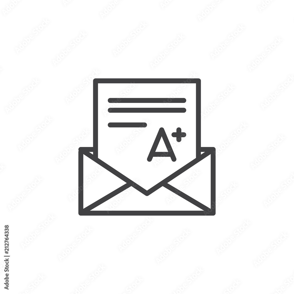 Vecteur Stock Grades outline icon. linear style sign for mobile concept ...