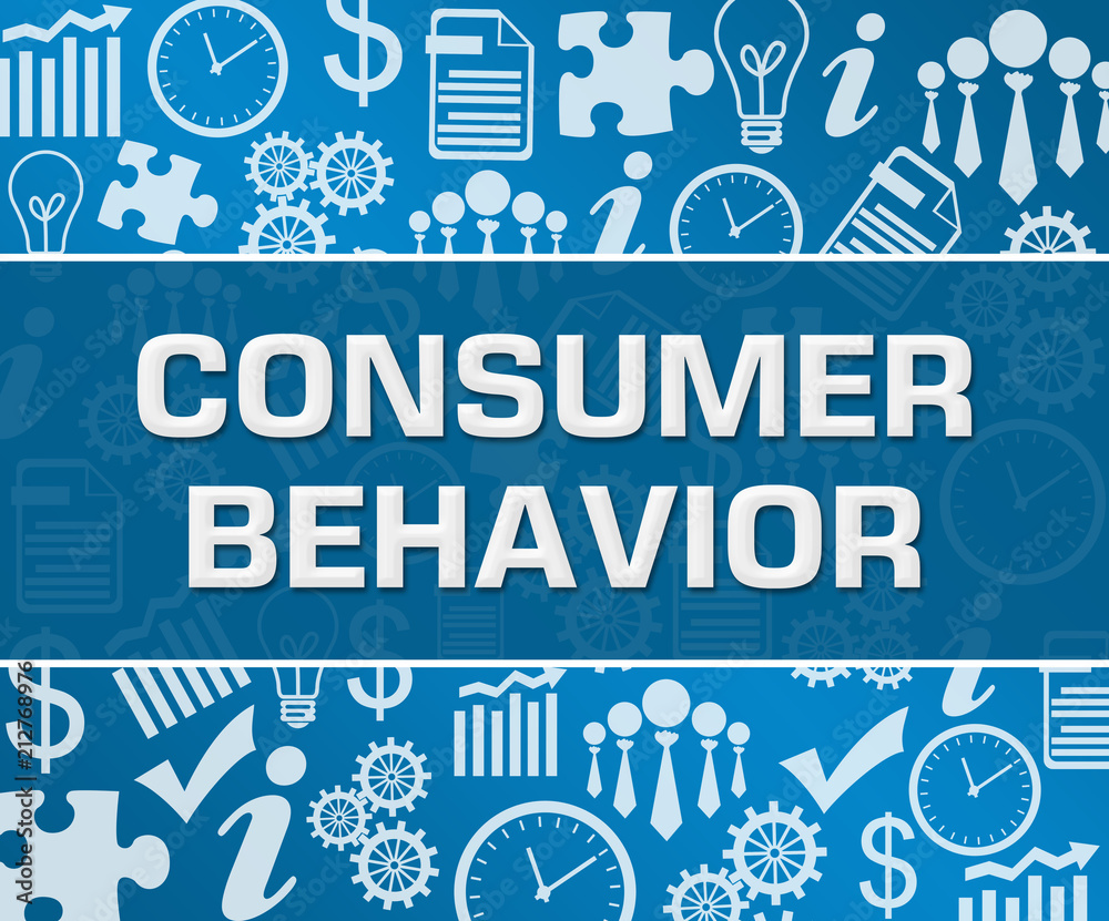Consumer Behavior Business Symbols Texture Blue Background Square ...
