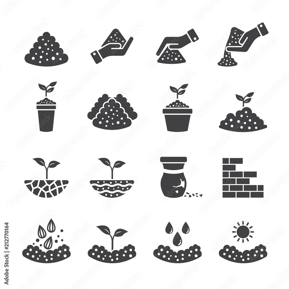Soil icon set Stock Vector | Adobe Stock
