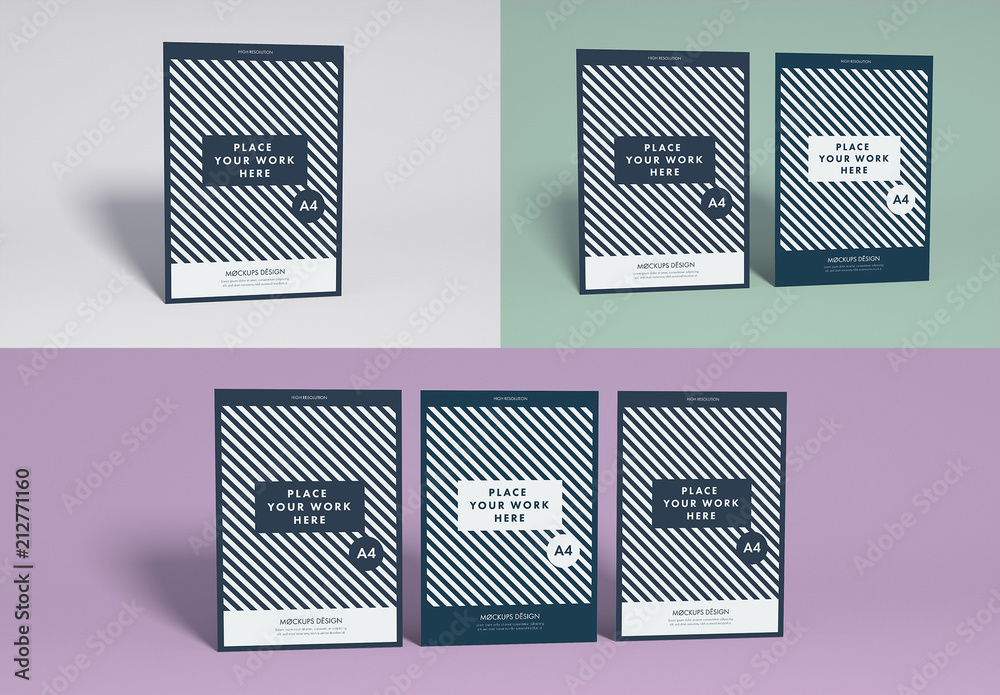 One to Three Page Mockup Stock Template | Adobe Stock
