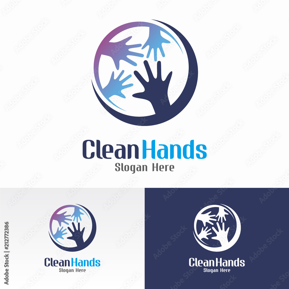 Clean Hands Logo Vector Template Stock Vector | Adobe Stock