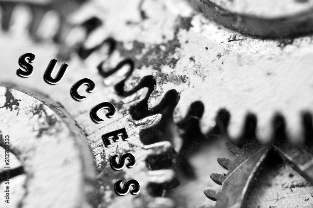 Background with the inscription Success. Black white background with ...