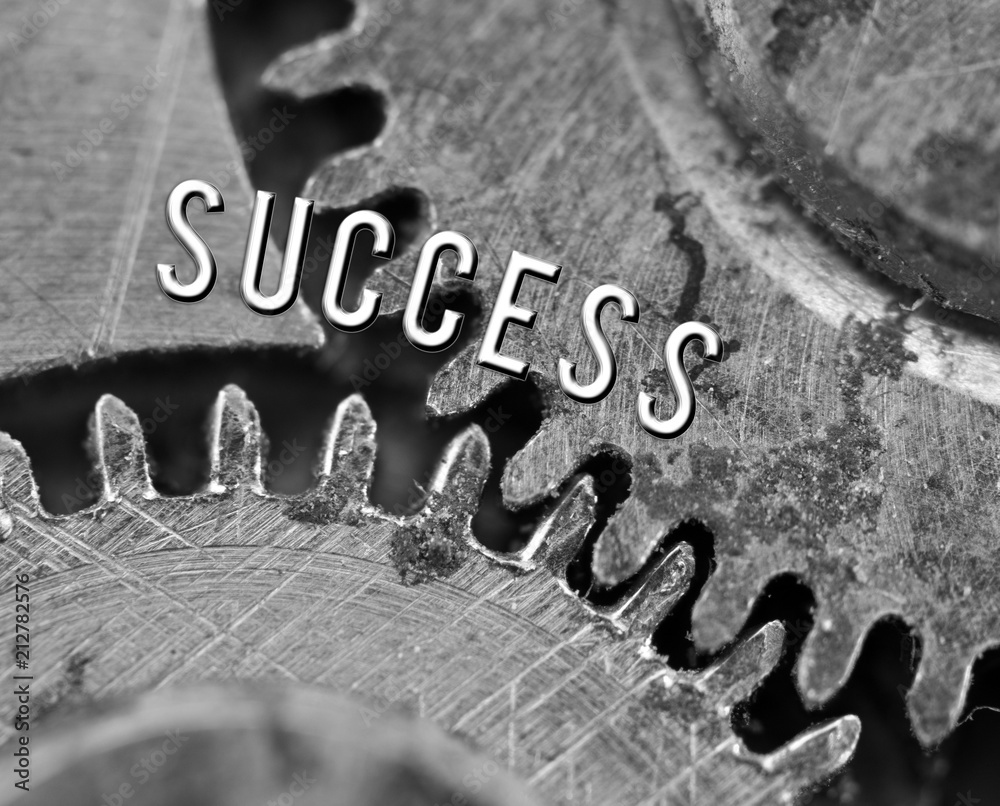 Background with the inscription Success. Black white background with ...