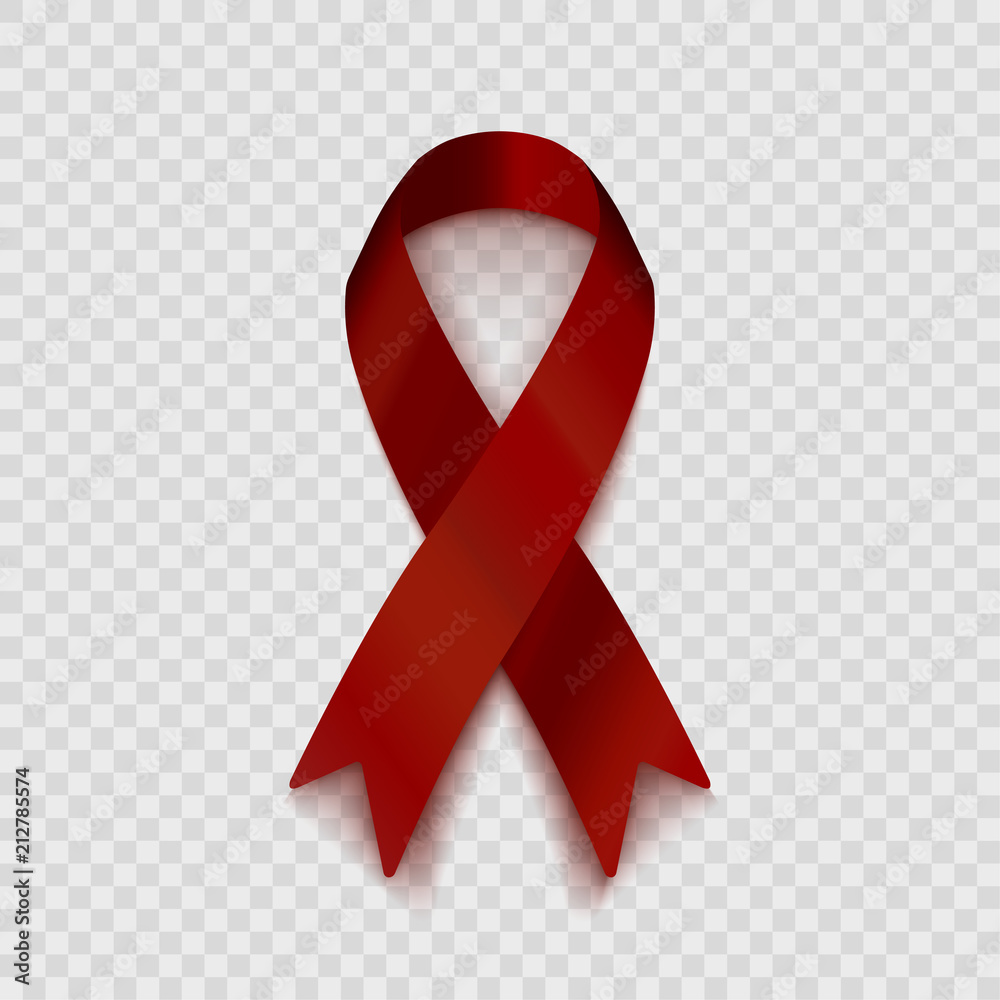 Stock vector illustration dark red ribbon Isolated on transparent ...