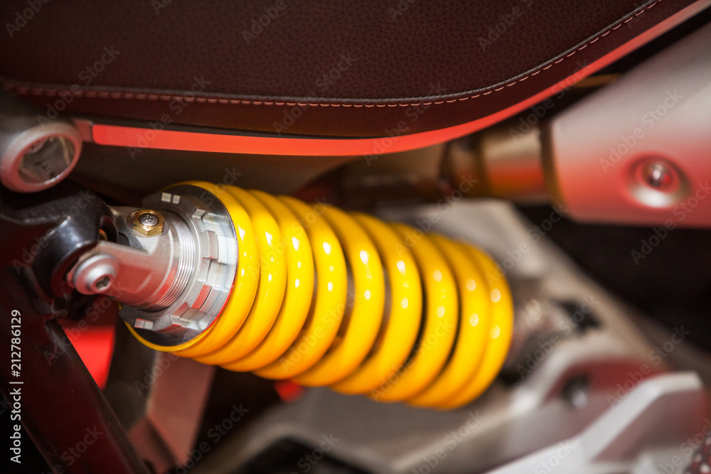 Motorcycle suspension detail Stock Photo | Adobe Stock