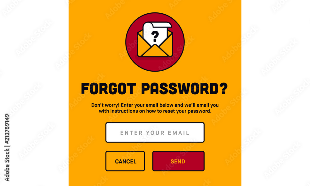 Forgot Password Flat Style Vector Illustration Ui Ux Design With Text Box And Password Reset