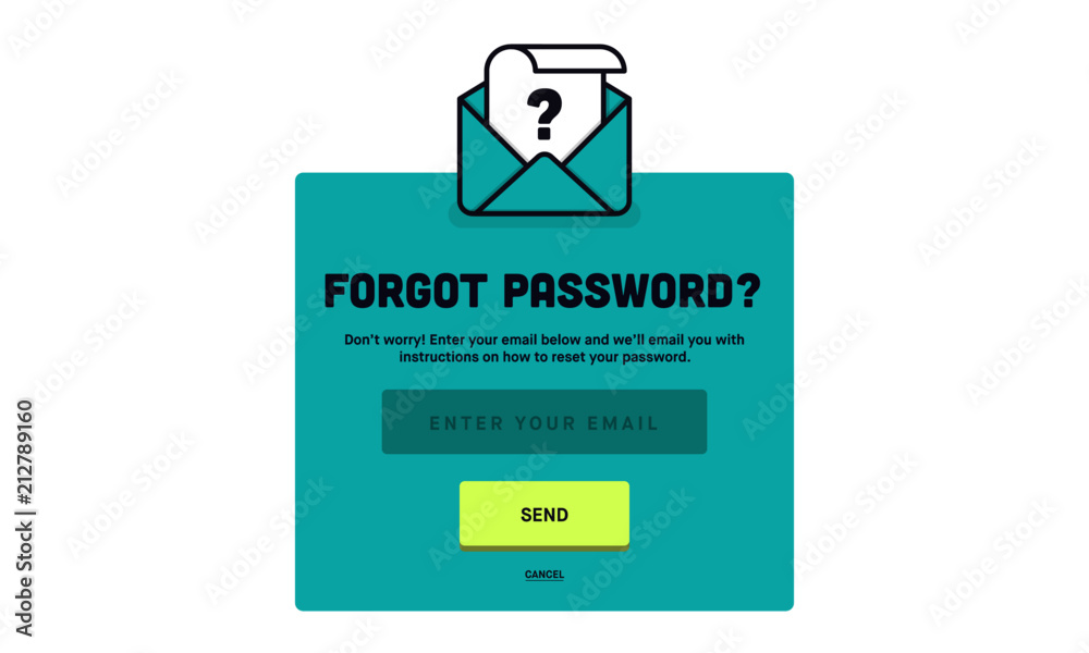 Vetor de Forgot Password. Flat Style Vector Illustration UI UX Design ...