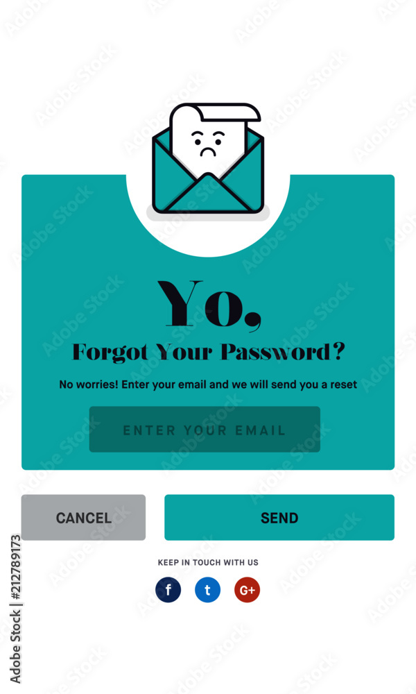 Forgot Password. Flat Style Vector Illustration UI UX Design with Text ...