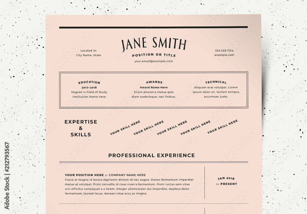 Vintage-Inspired Resume Layout Kit Stock Template | Adobe Stock