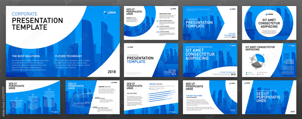 Business powerpoint presentation design templates set. Use for keynote ...