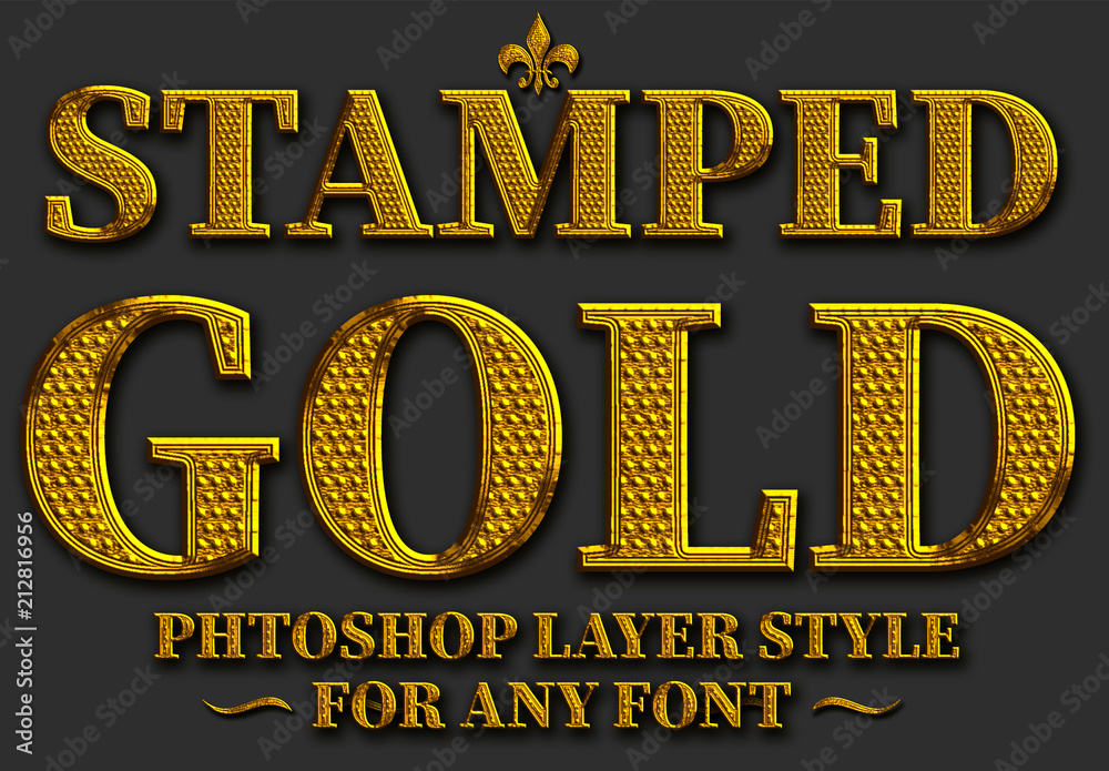 Stamped Gold Text Style Stock Template | Adobe Stock