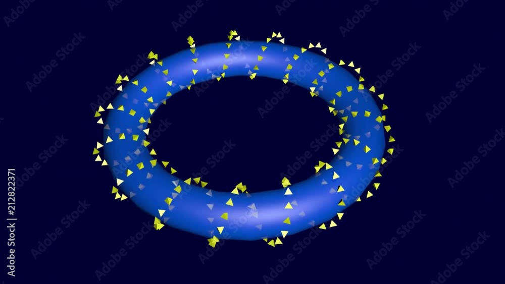 Fusion reactor toroidal, helical magnetic fields . 3d animation Stock ...