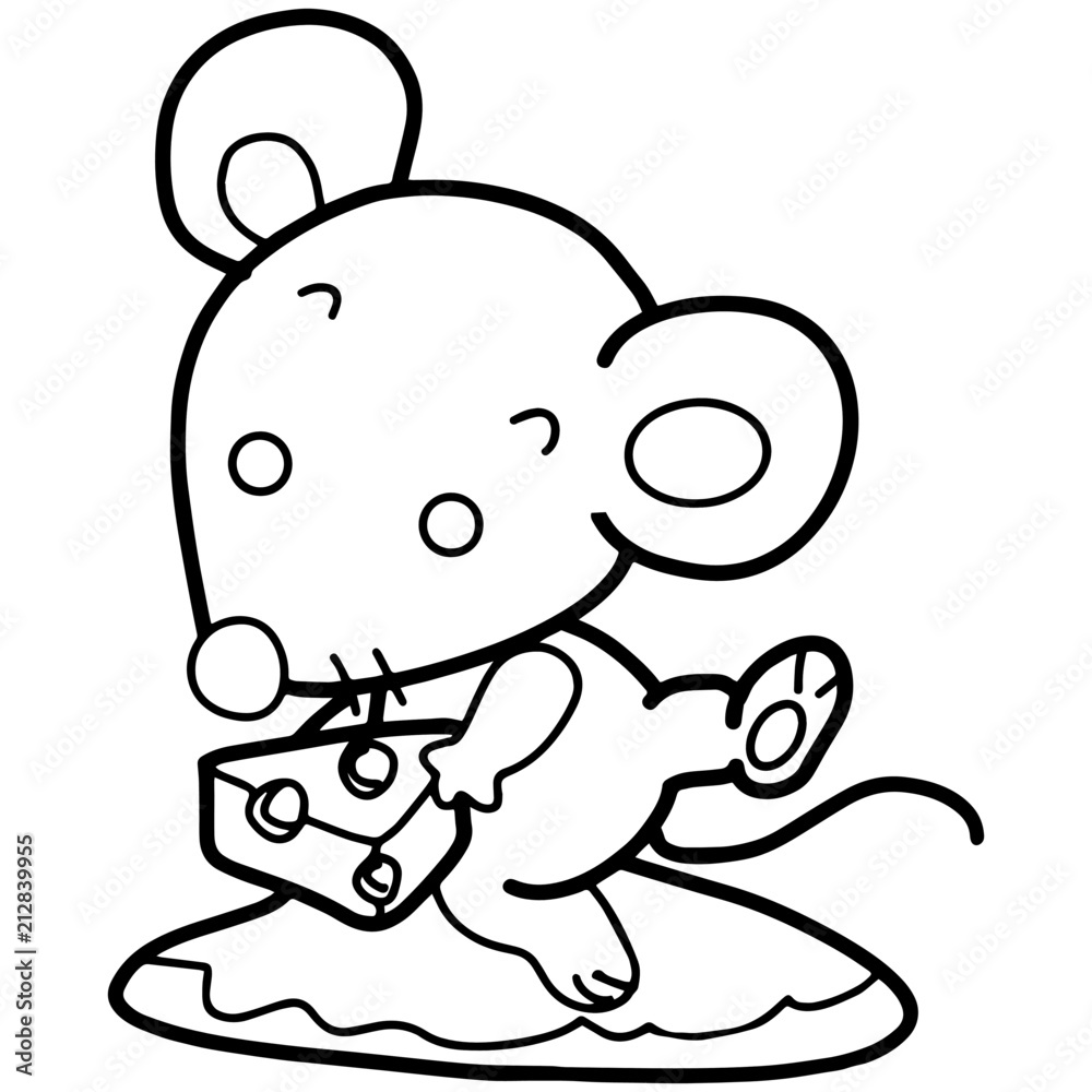 Cute mouse cartoon illustration isolated on white background for ...