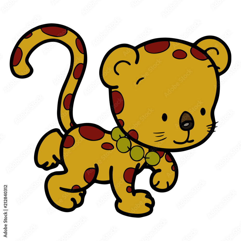 Leopard cartoon illustration isolated on white background for children ...