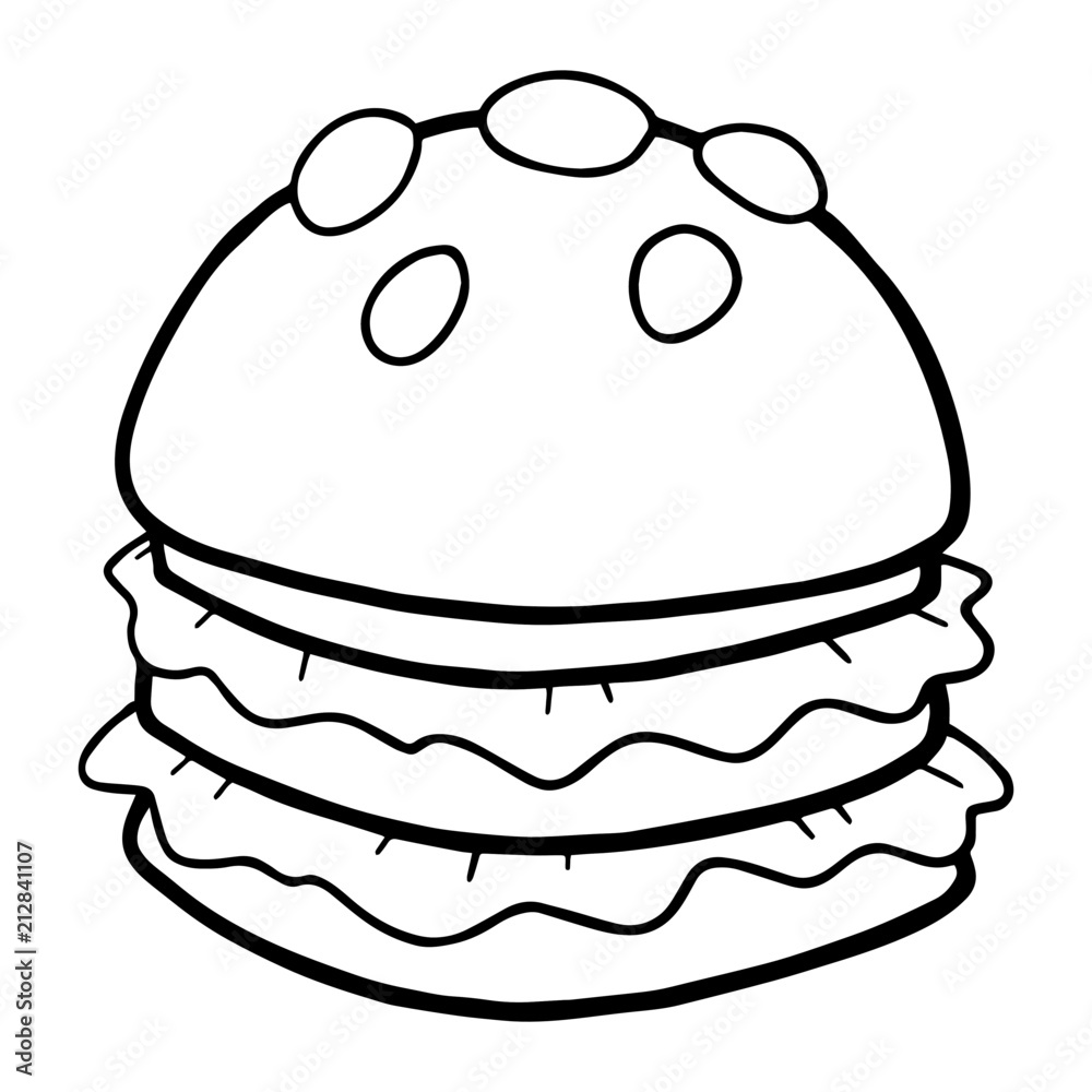 Hamburger cartoon illustration isolated on white background for ...