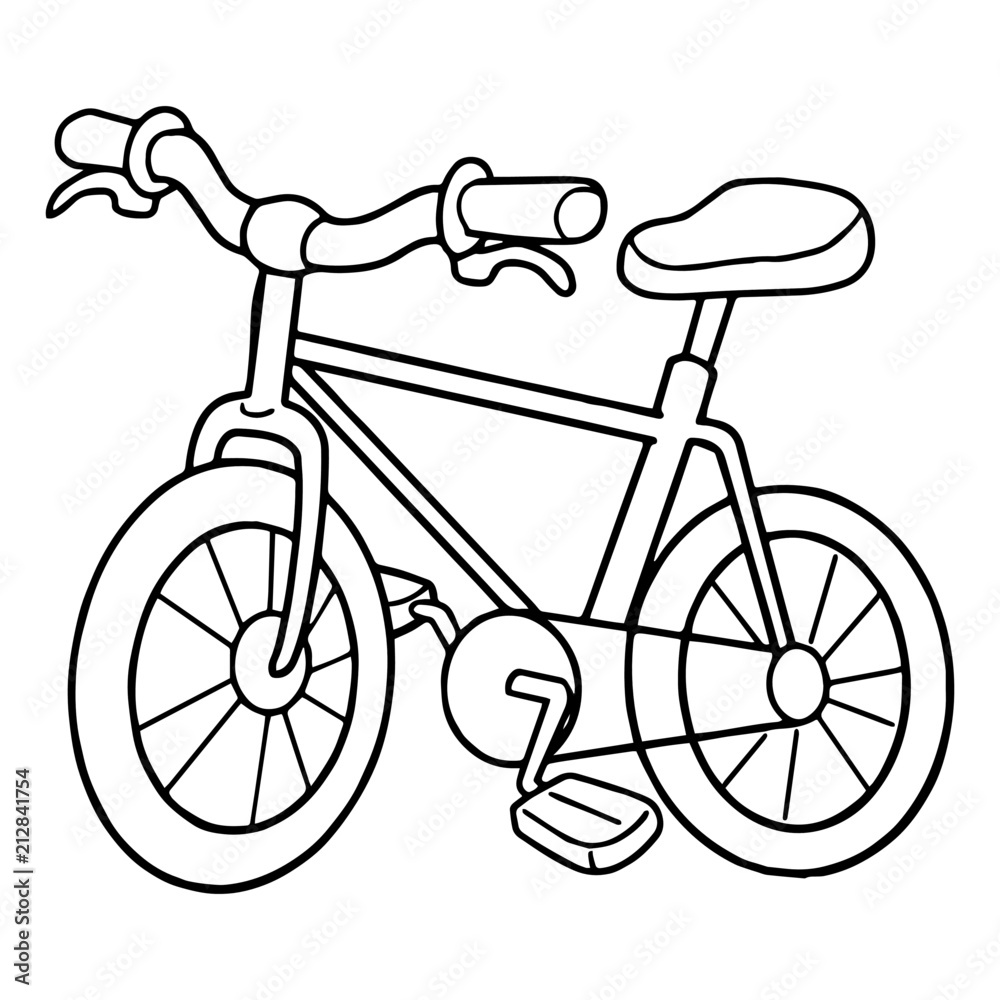 Cute bicycle cartoon illustration isolated on white background for ...