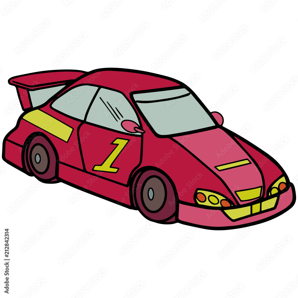 Racing Car cartoon illustration isolated on white background for ...