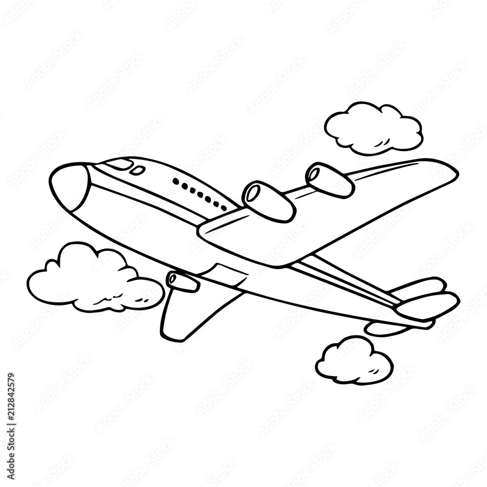 Cute airplane cartoon illustration isolated on white background for ...