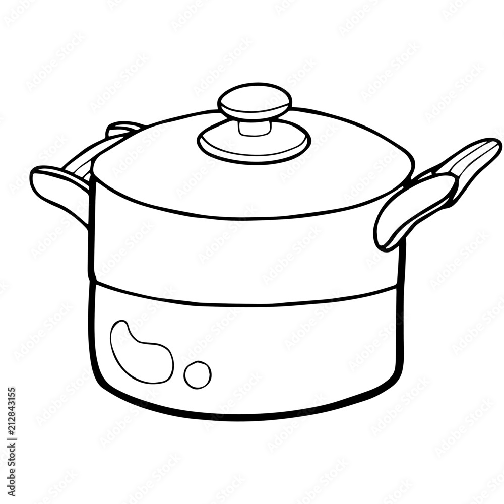 Pot cartoon illustration isolated on white background for children ...