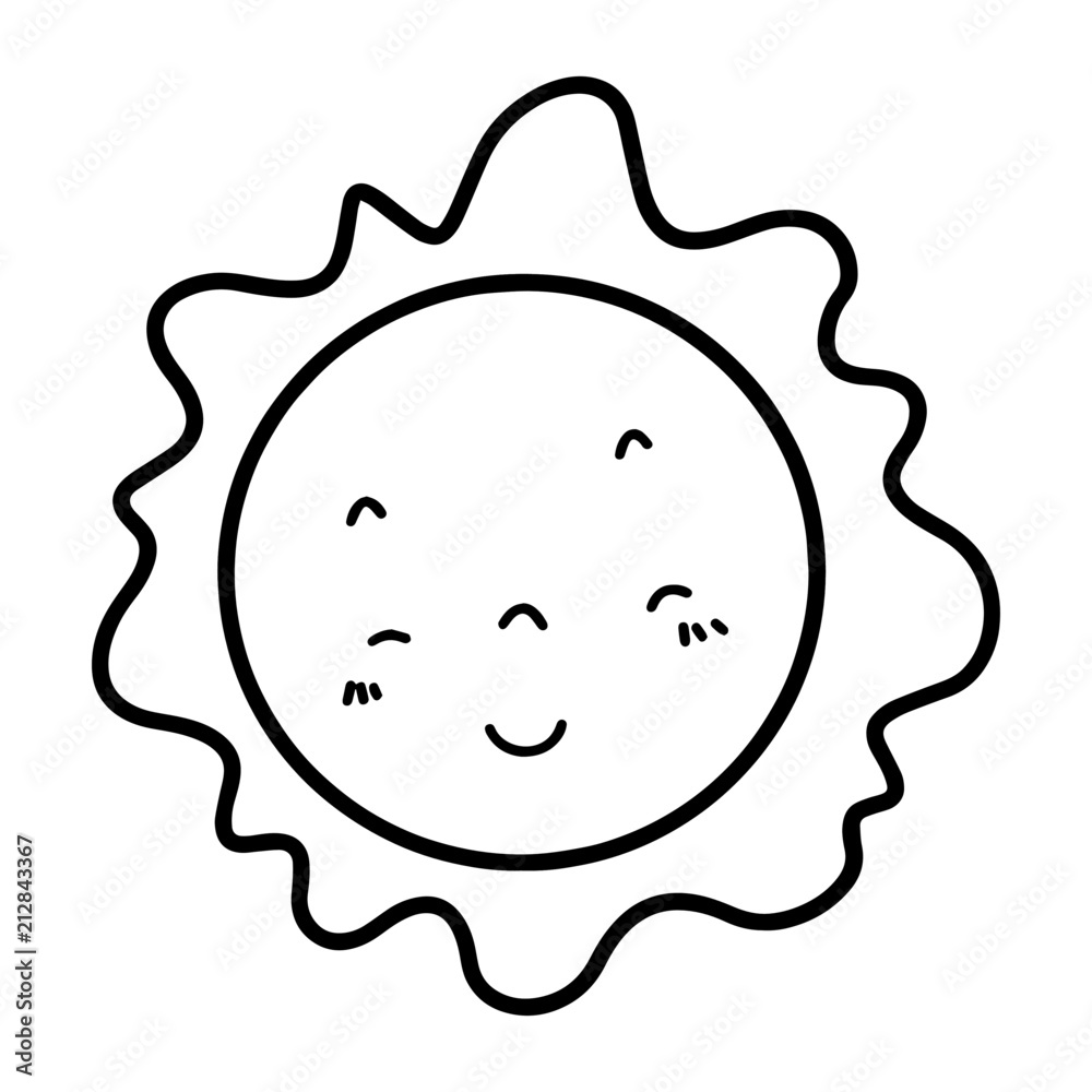 Sun cartoon illustration isolated on white background for children ...