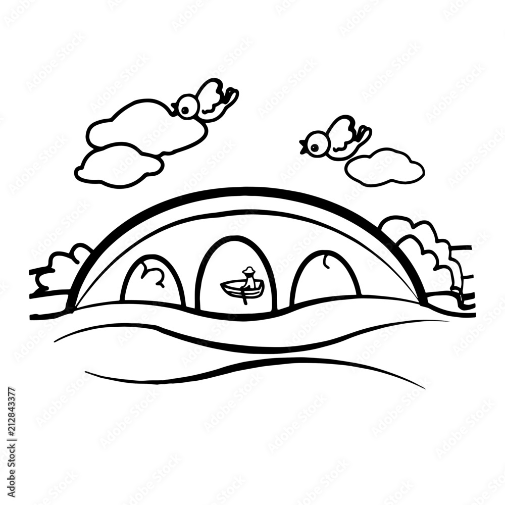 Bridge cartoon illustration isolated on white background for children ...