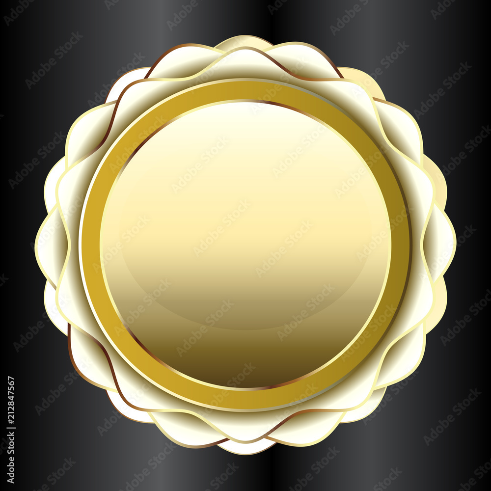 Logo golden label certificate icon vector image Stock Vector | Adobe Stock