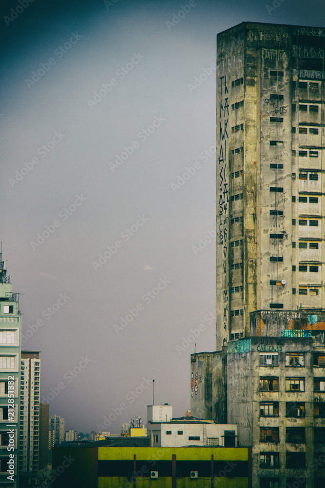 Abandoned condemned huge buildings used as slum by social housing ...
