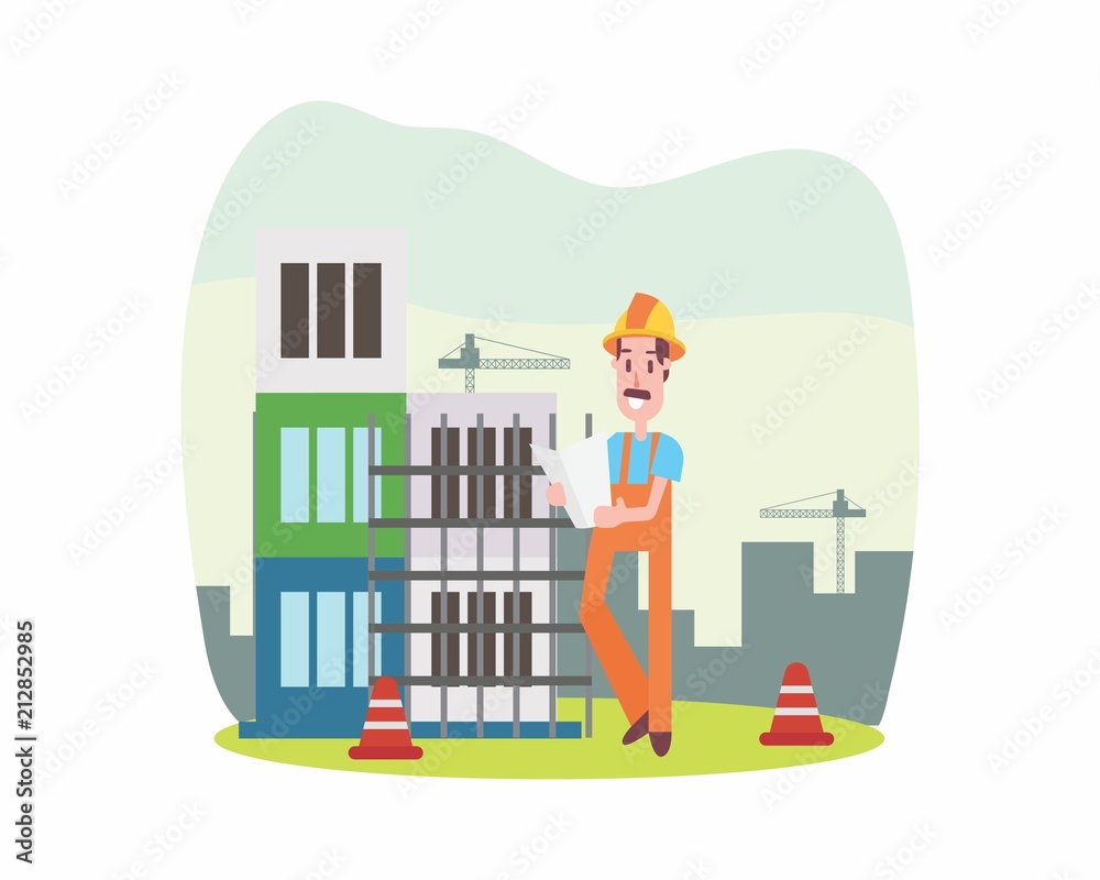 construction worker foreman builder construction site engineer ...
