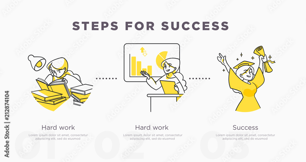 Steps for success. Study and life achievements and success concept ...