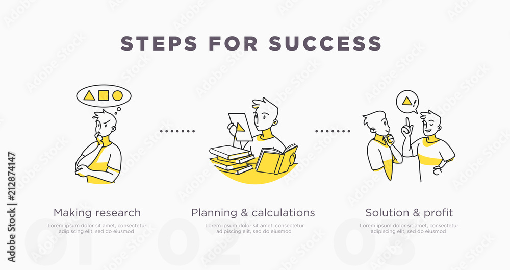 Steps for success. Business and life achievements and success concept ...