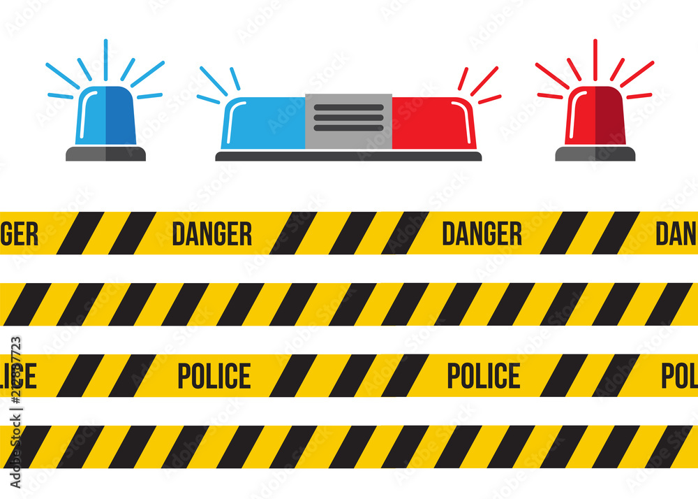 Siren set. Police flasher or ambulance flasher. Siren police light ...